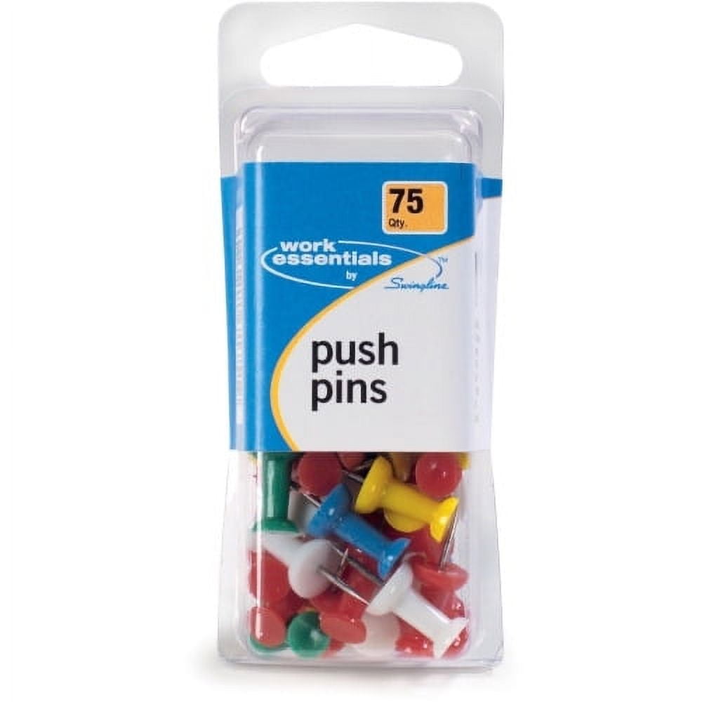 Acco Pushpins 75 / Pack - Assorted - Plastic - Walmart.com