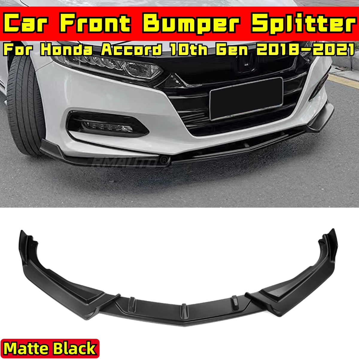 Accord Bumper Guard Matte Black Combat Style Rear Bumper Diffuser Body ...