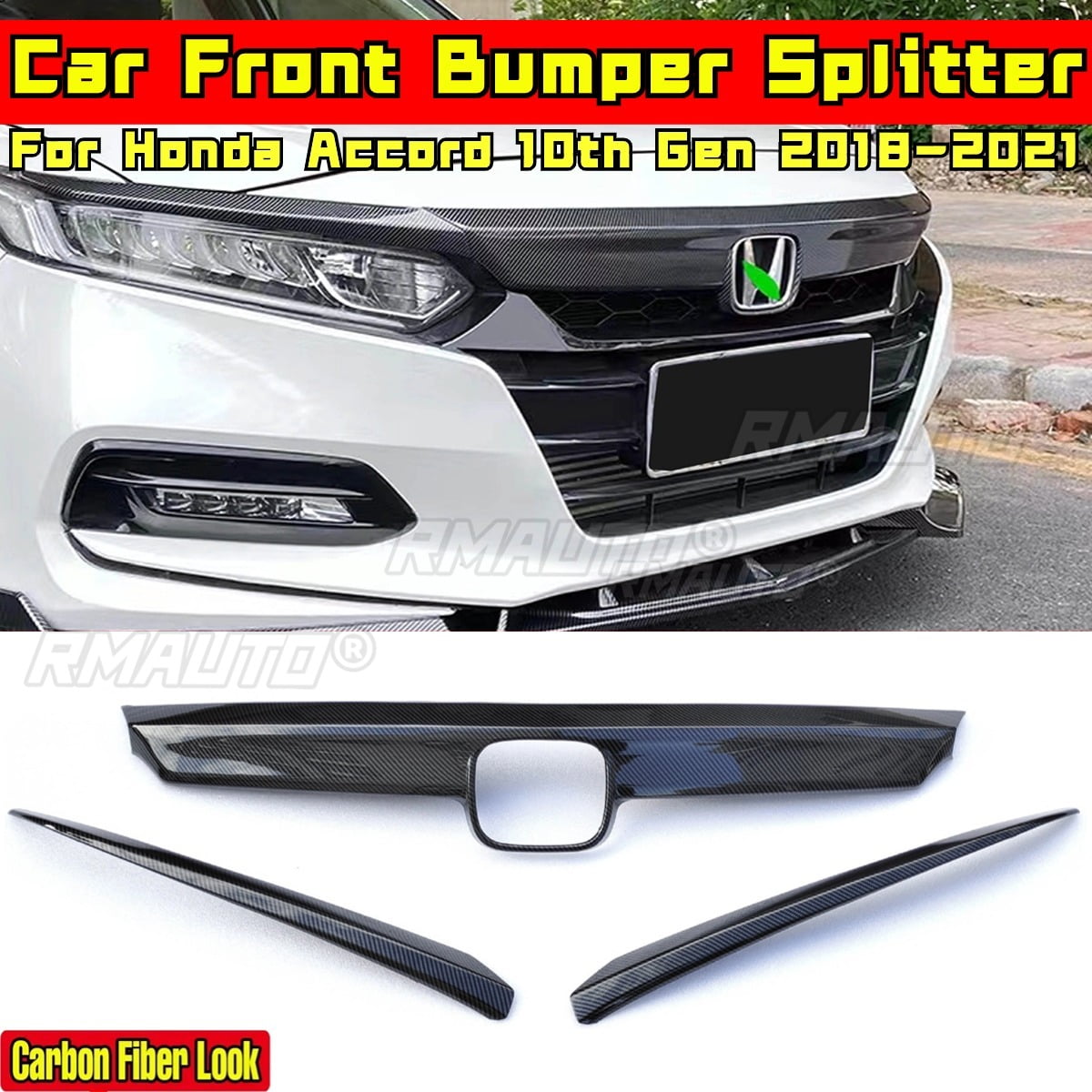 Accord Front Bumper Grill Glossy Black Sport Style Racing Car Grill ...
