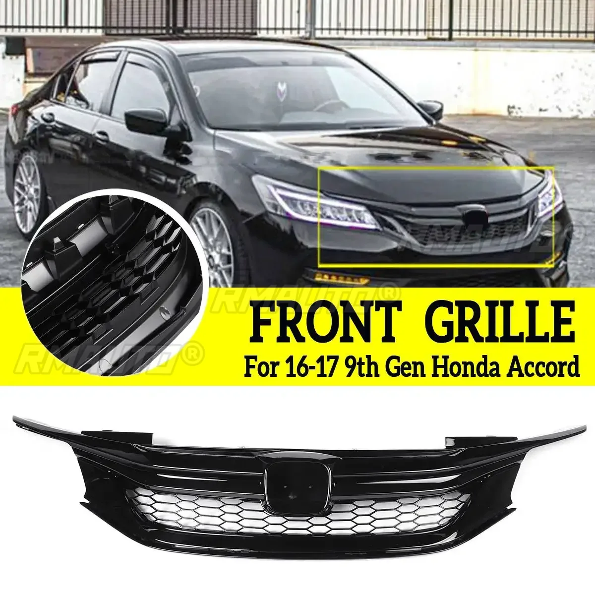 Accord Grill Chrome Silver Car Front Bumper Grille Racing Grill For ...