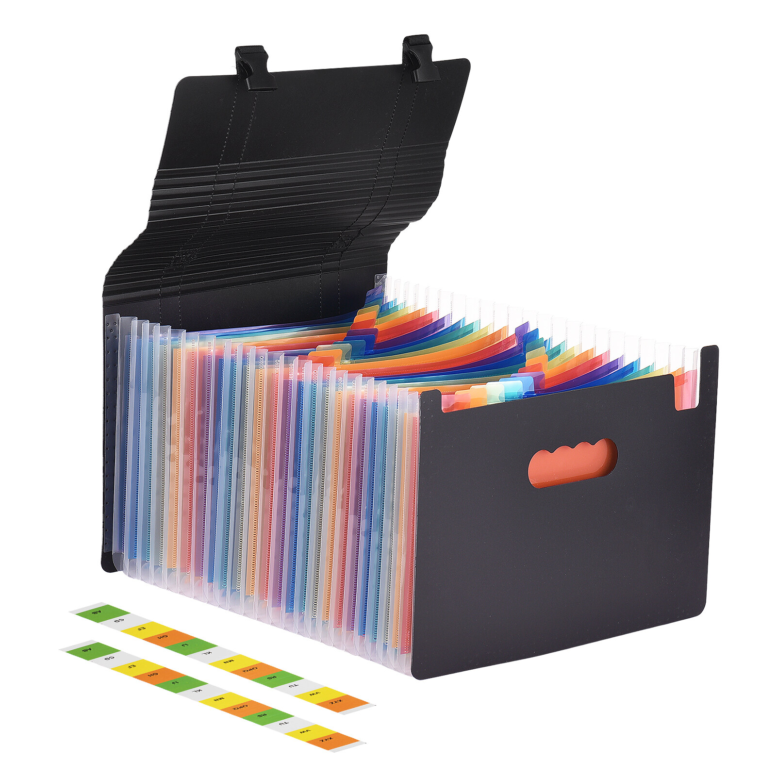 Accordian File Folder Organizer with Handle 24 Pockets Expanding File ...