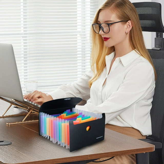 Accordian File Organizer 13 Pocket Expanding File with Labels Plastic ...