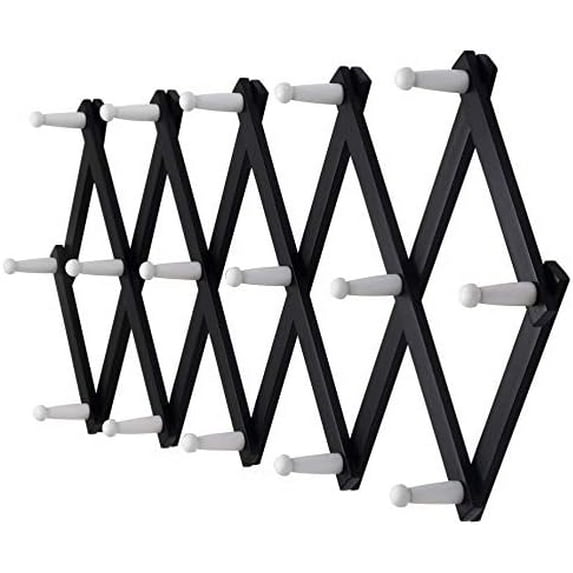 Accordian Wall Hanger: Wooden Coat Rack Wall Mounted, Hat Racks for ...