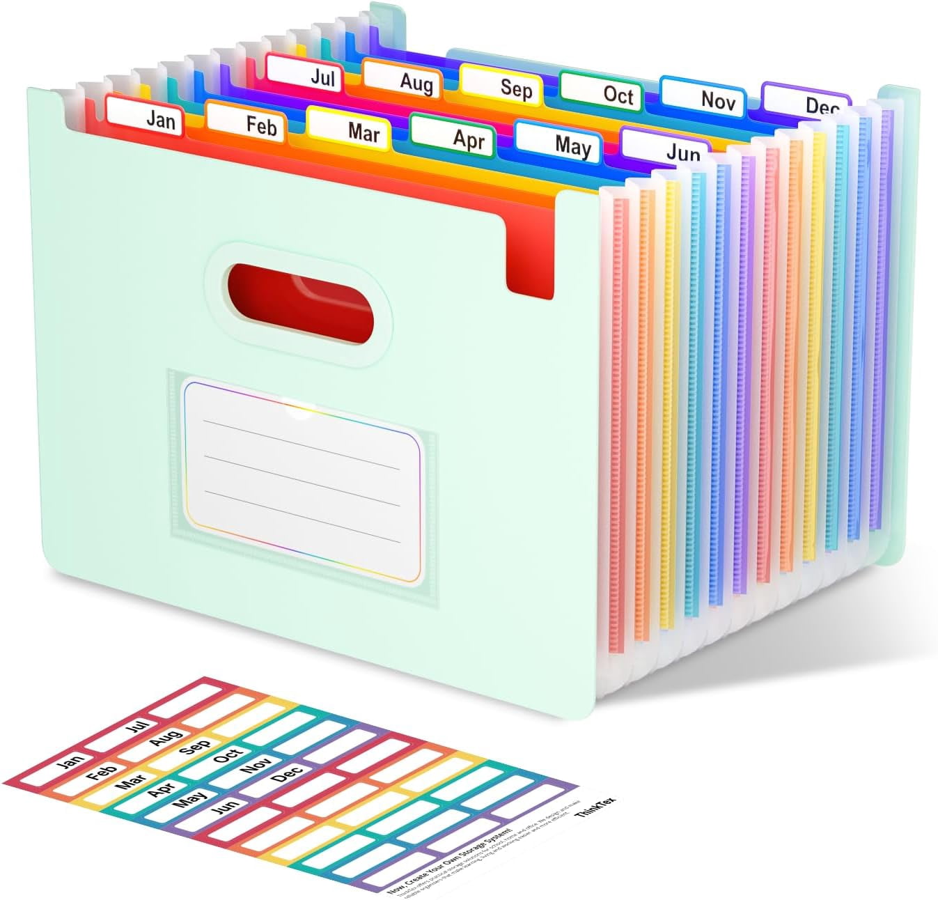 Accordion File Organizer, 12 - Pocket Expanding File Folders Upright ...
