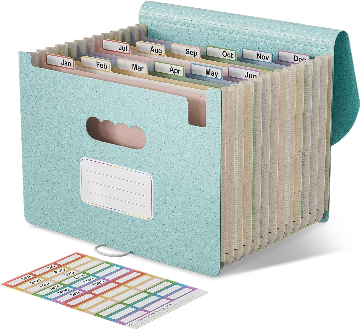 Accordion File Organizer, 12-Pocket Wheat Straw Expanding File Folder ...