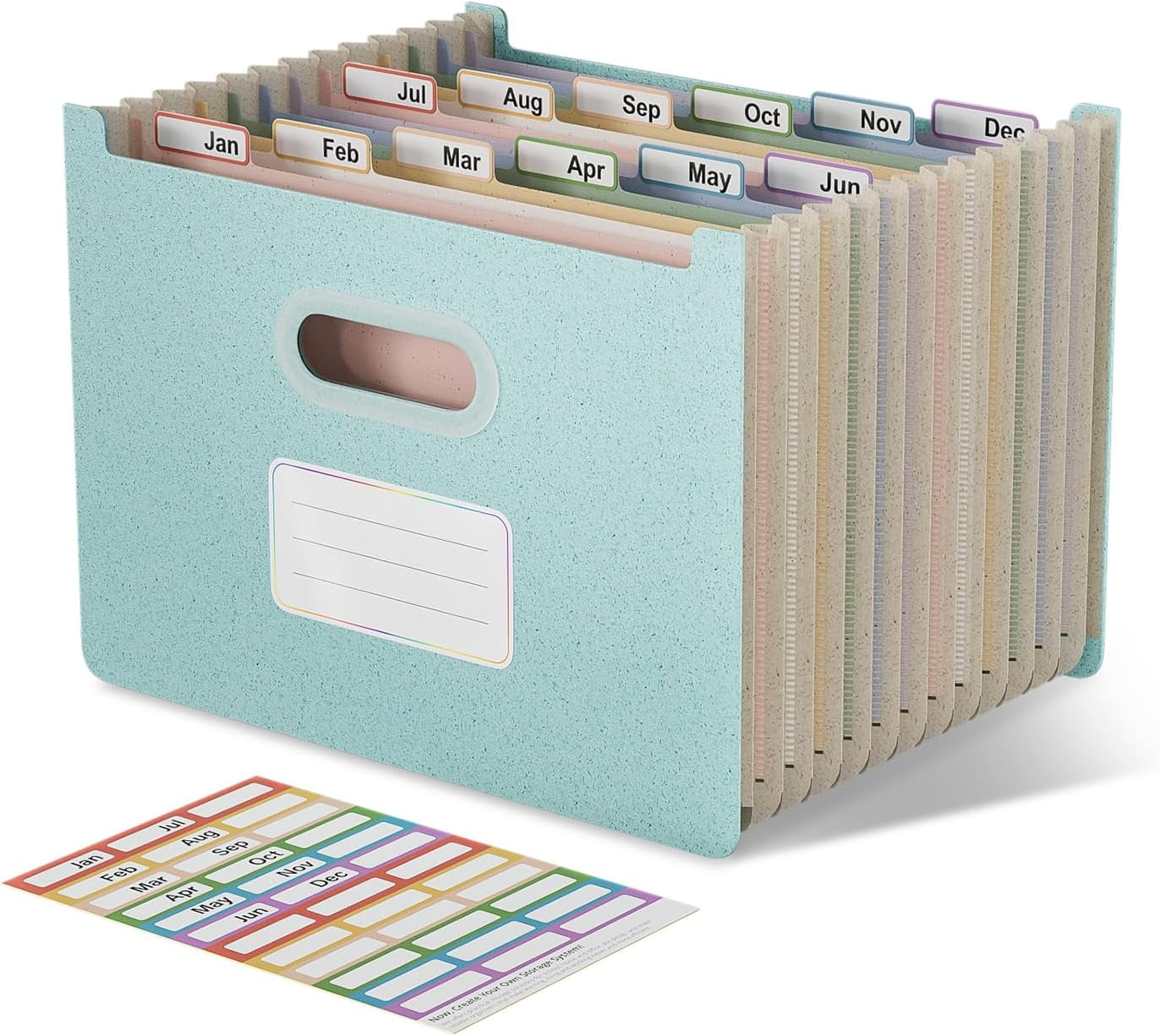 Accordion File Organizer, 12 Pockets Wheat Straw Expanding File Folders ...