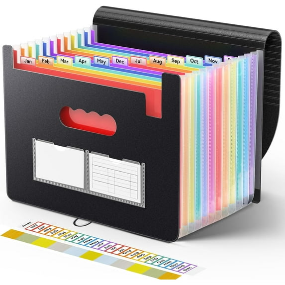Accordion File Organizer, 13 Pockets Expanding File Folder, Portable ...