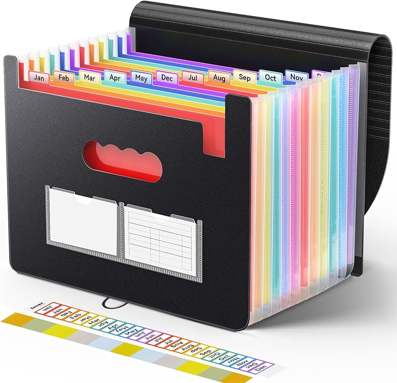 Accordion File Organizer, 13 Pockets Expanding File Folder, Portable ...