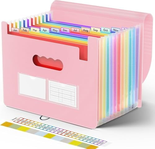 Accordion File Organizer, 13 Pockets Expanding File Folder, Portable ...