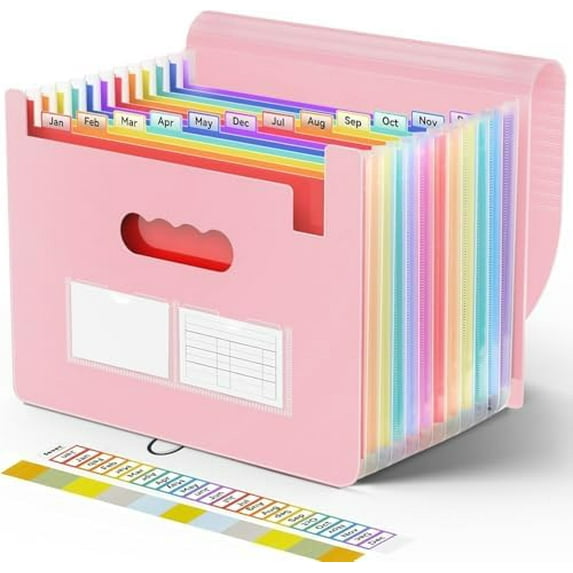Accordion File Organizer, 13 Pockets Expanding File Folder, Portable ...