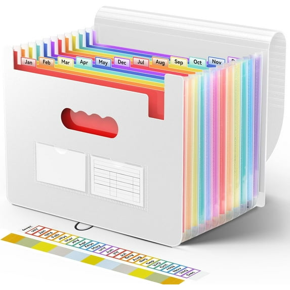 Accordion File Organizer, 13 Pockets Expanding File Folder, Portable ...