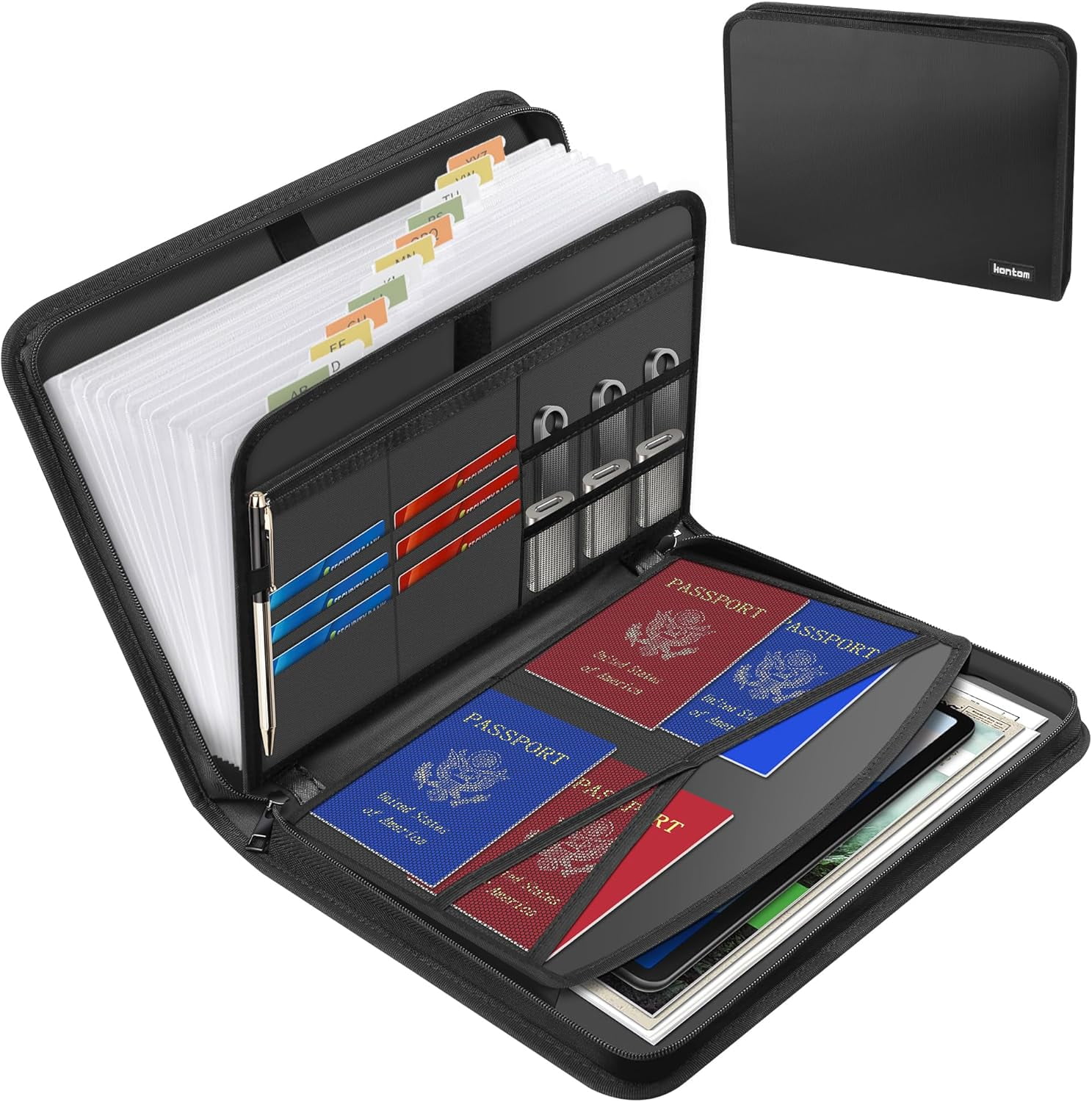 Accordion File Organizer,13 Pockets Fireproof Expanding File Folder ...