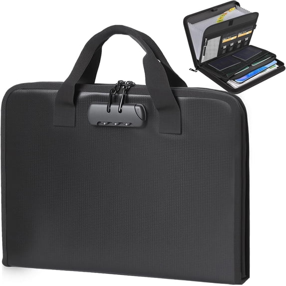 Accordion File Organizer with Combination Lock,Fireproof Expanding File ...