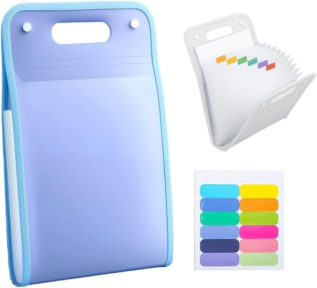 Accordion File Organizer, Expanding File Folder 13 Pockets with Labels for A4 Letter Size Paper ...