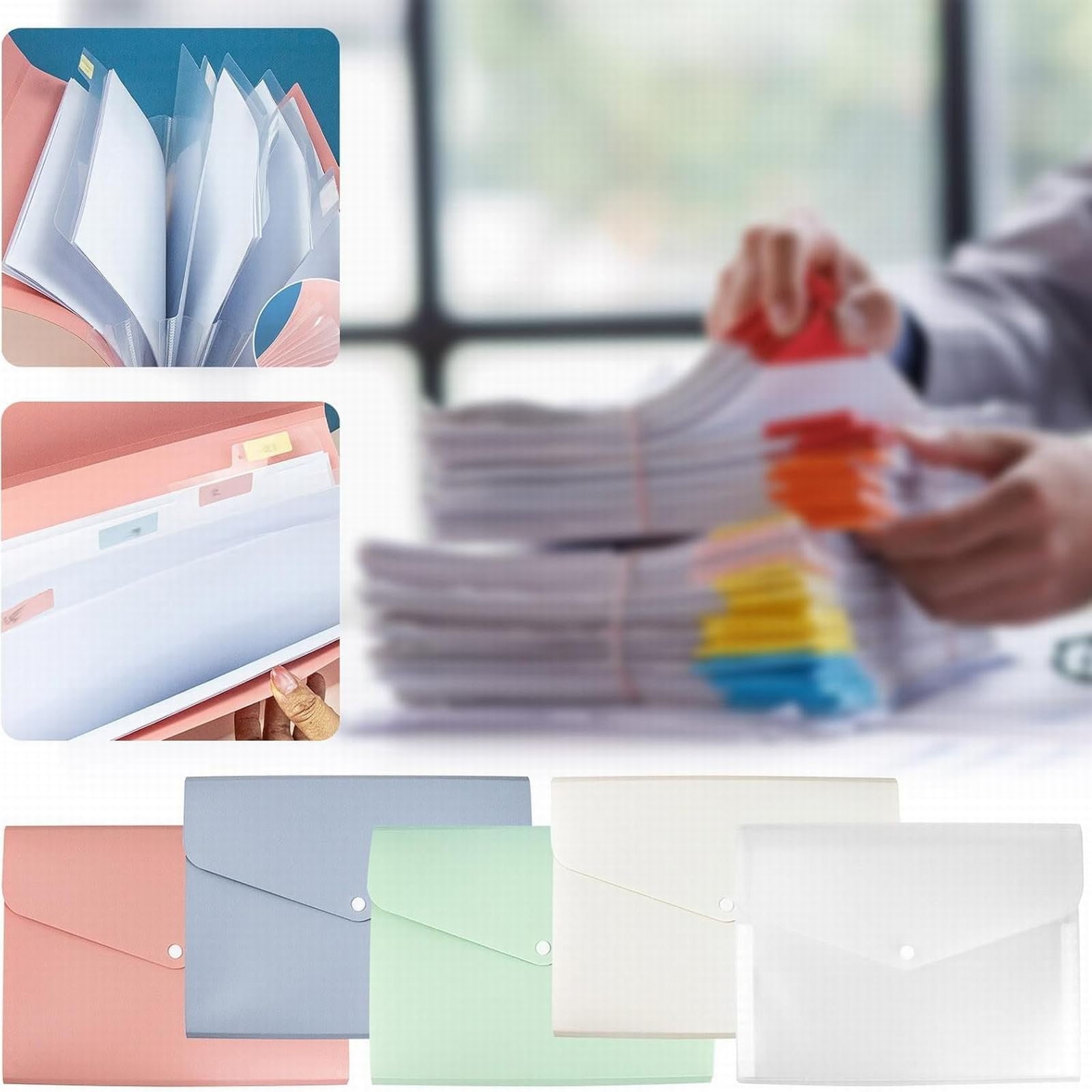 Accordion File Organizer,Expanding File Folder With 5 Pocket Folders ...