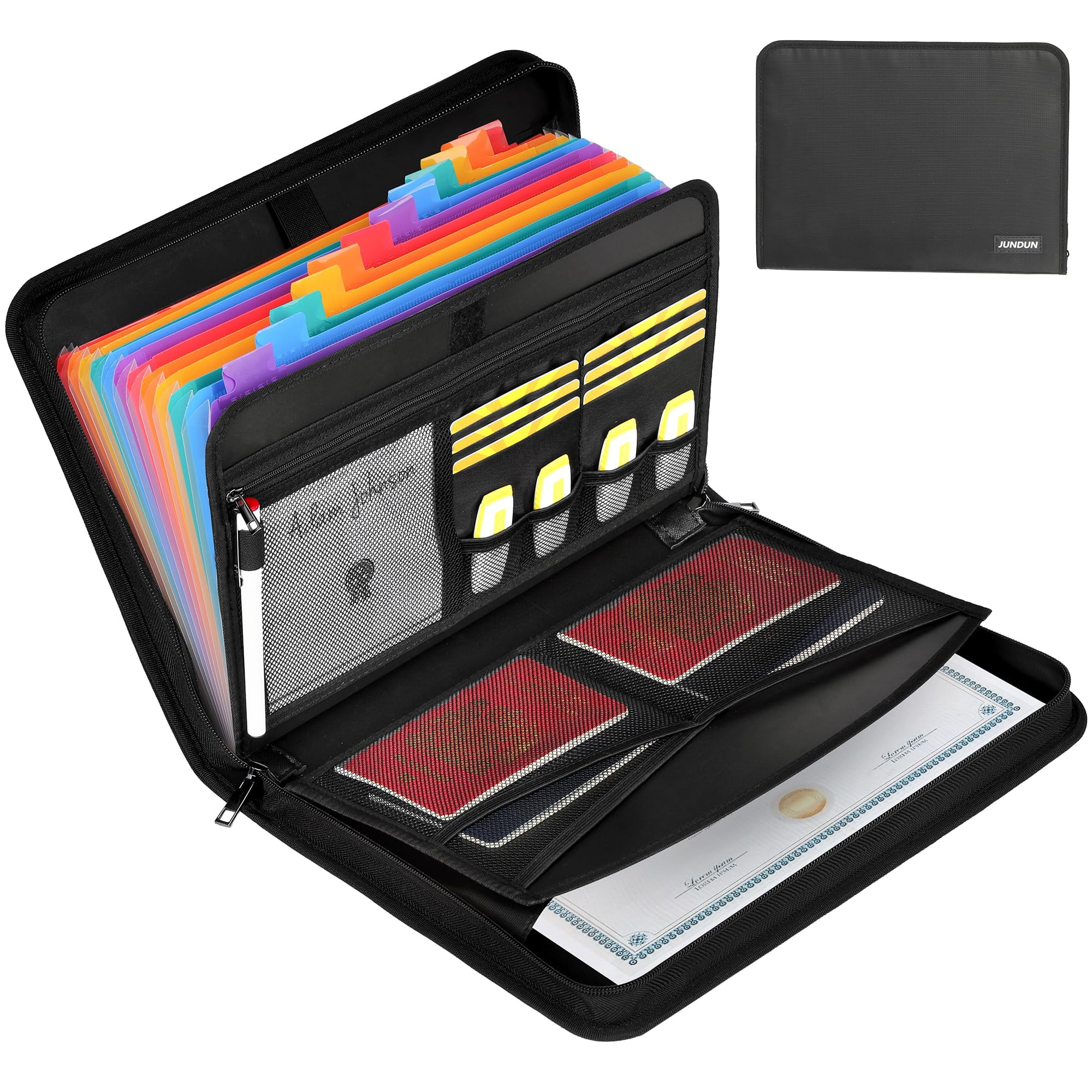 Accordion File Organizer - Fireproof Accordion Folder with Zipper ...