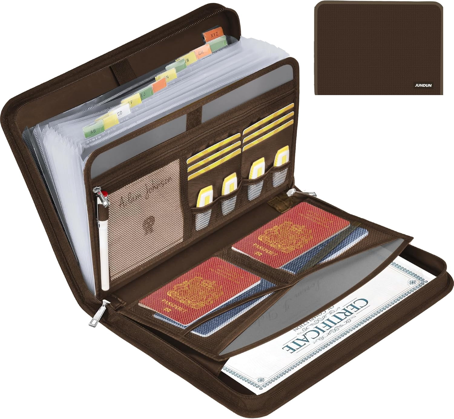 Accordion File Organizer - Fireproof Accordion Folder with Zipper ...