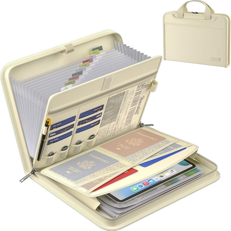 Accordion File Organizer,Fireproof Expanding File Folder with Multi ...