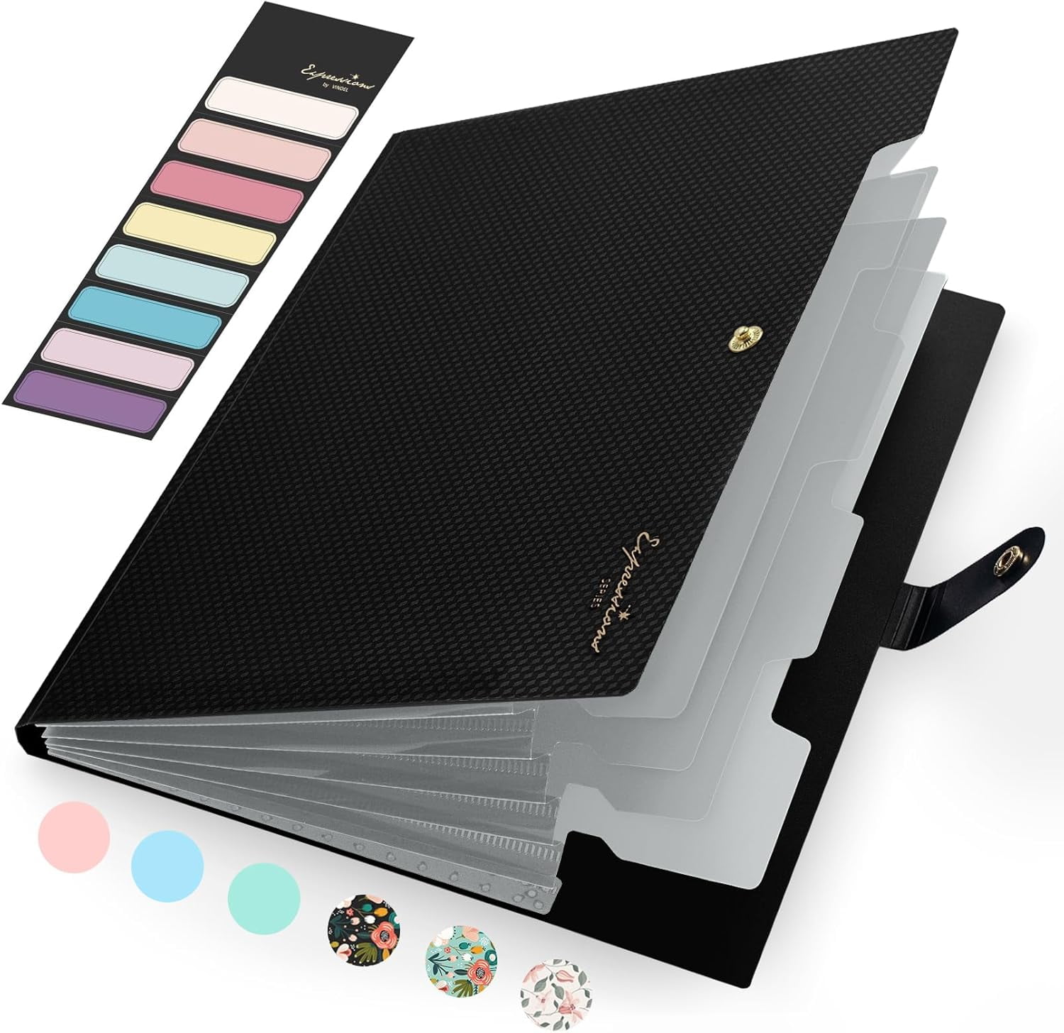 Expanding File Folder, Letter Size Accordion File Organizer, 5 Pocket ...
