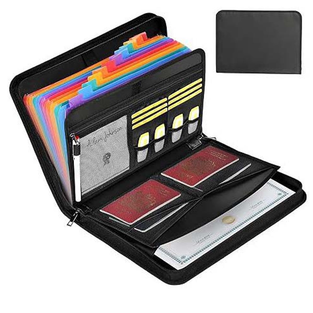 Accordion File Organizer with Lock, Fireproof Expanding File Folder ...