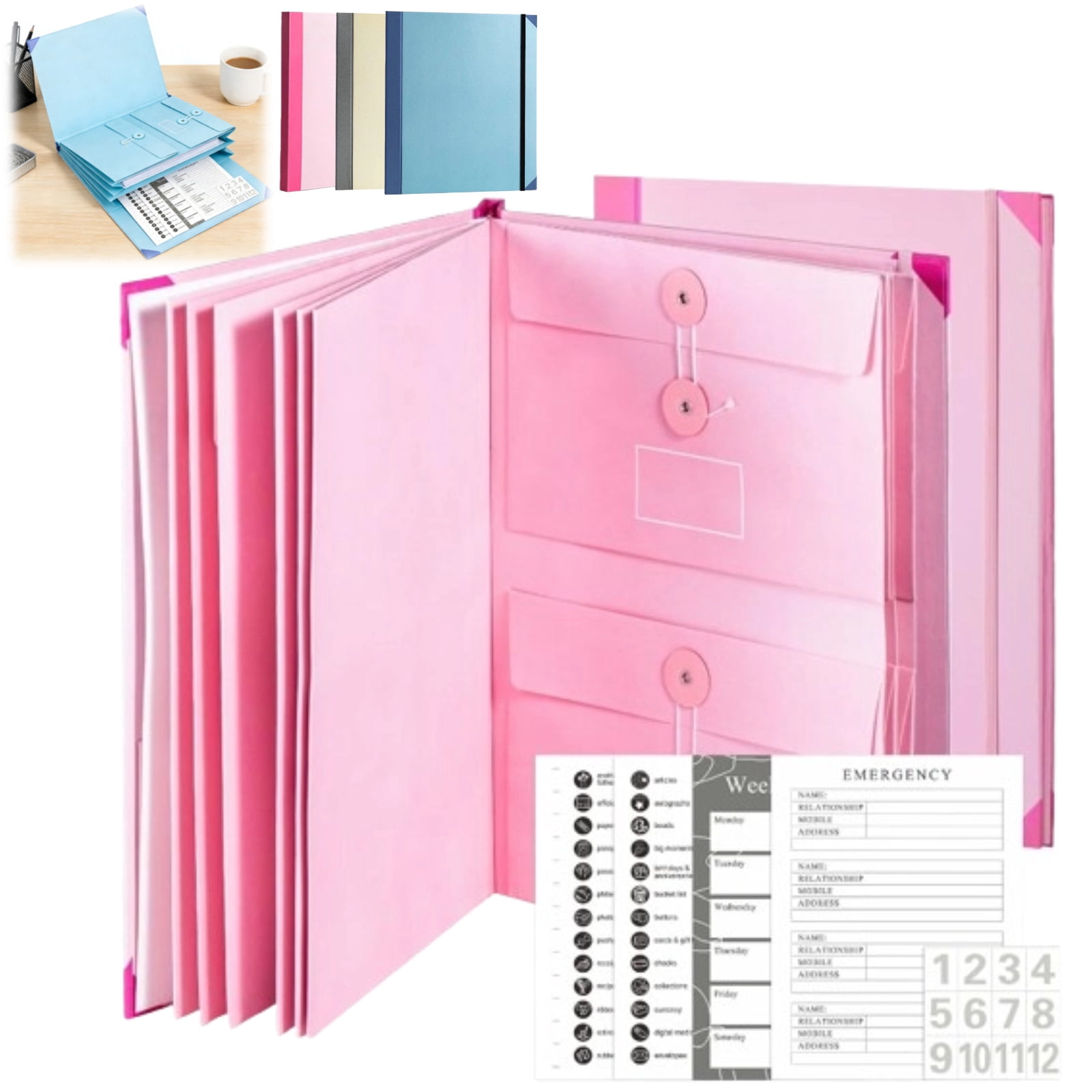 Accordion File Organizer Manila Pocket Document Folder, Expandable ...