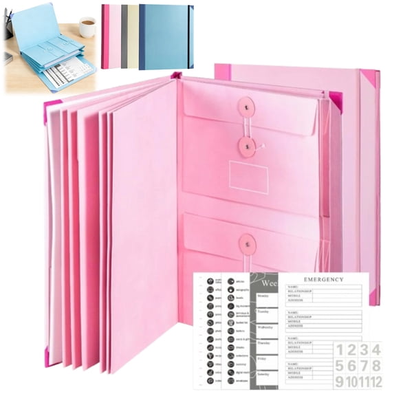 Accordion File Organizer Manila Pocket Document Folder, Expandable ...