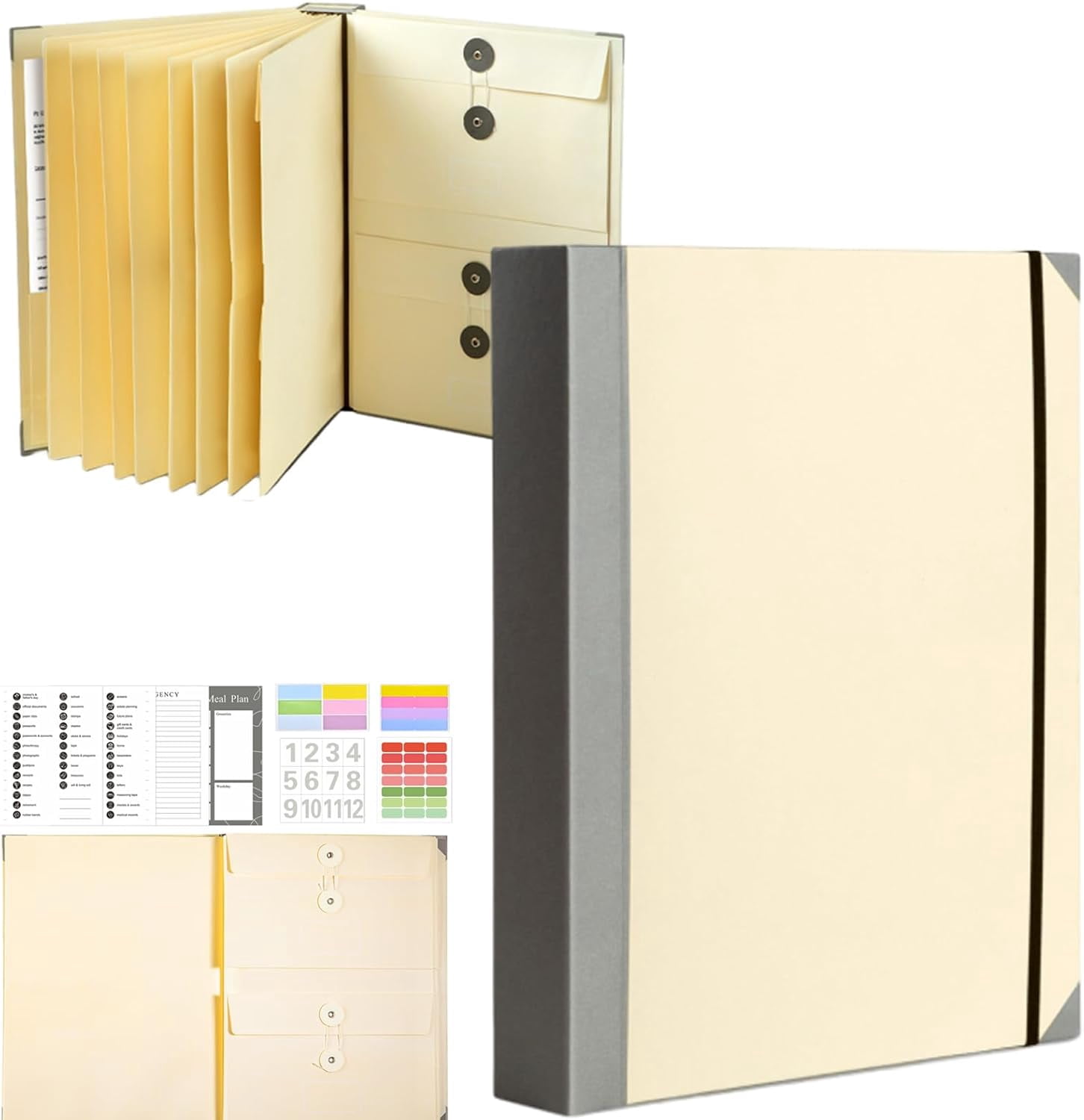 Accordion File Organizer Manila Pocket Document Folder, Expandable ...