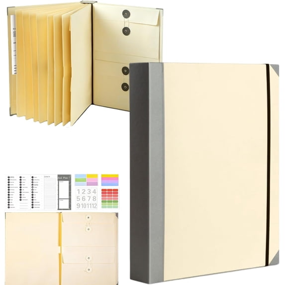 Accordion File Organizer Manila Pocket Document Folder, Expandable ...