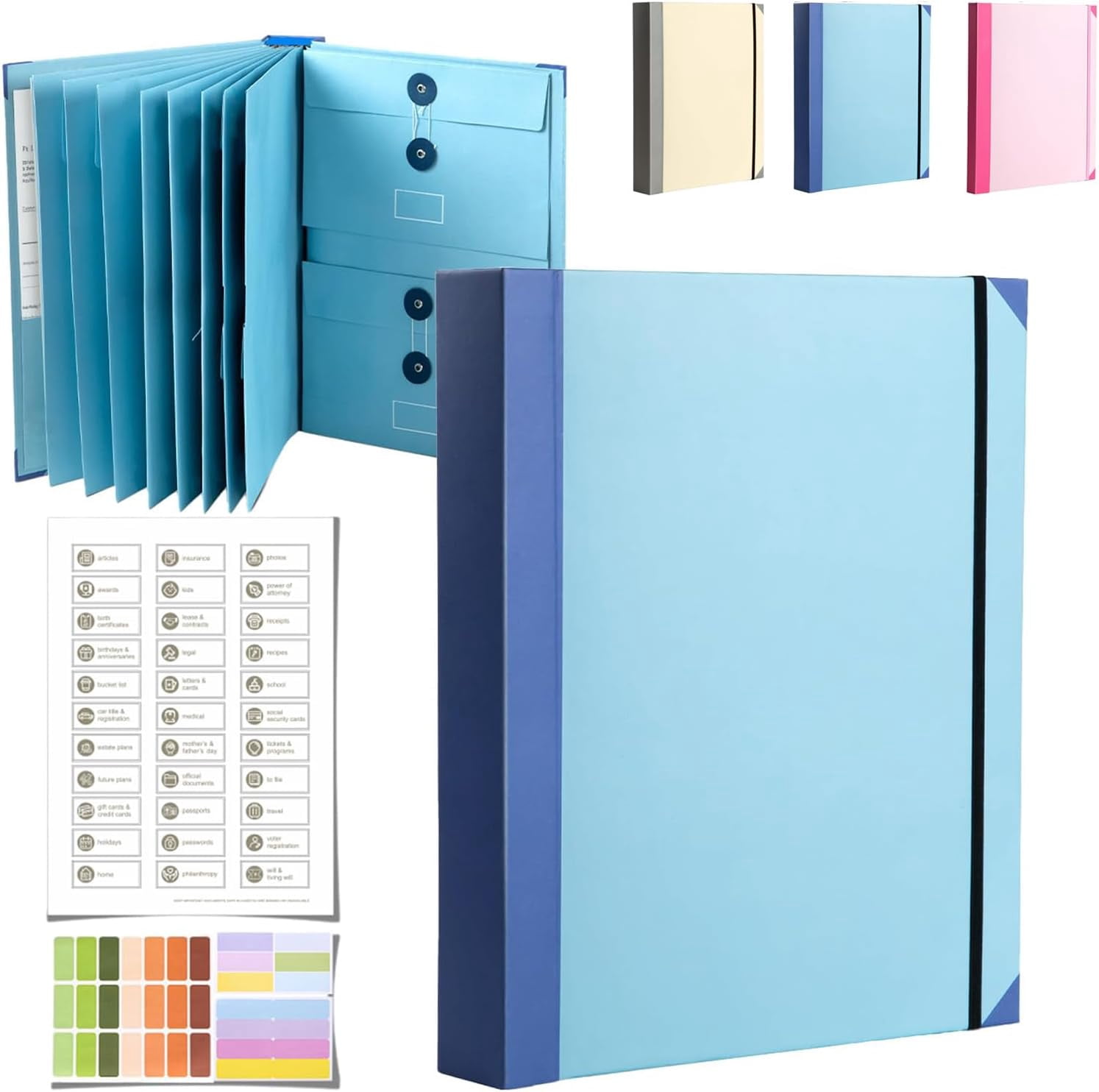 Accordion File Organizer Manila Pocket Document Folder for Passports ...