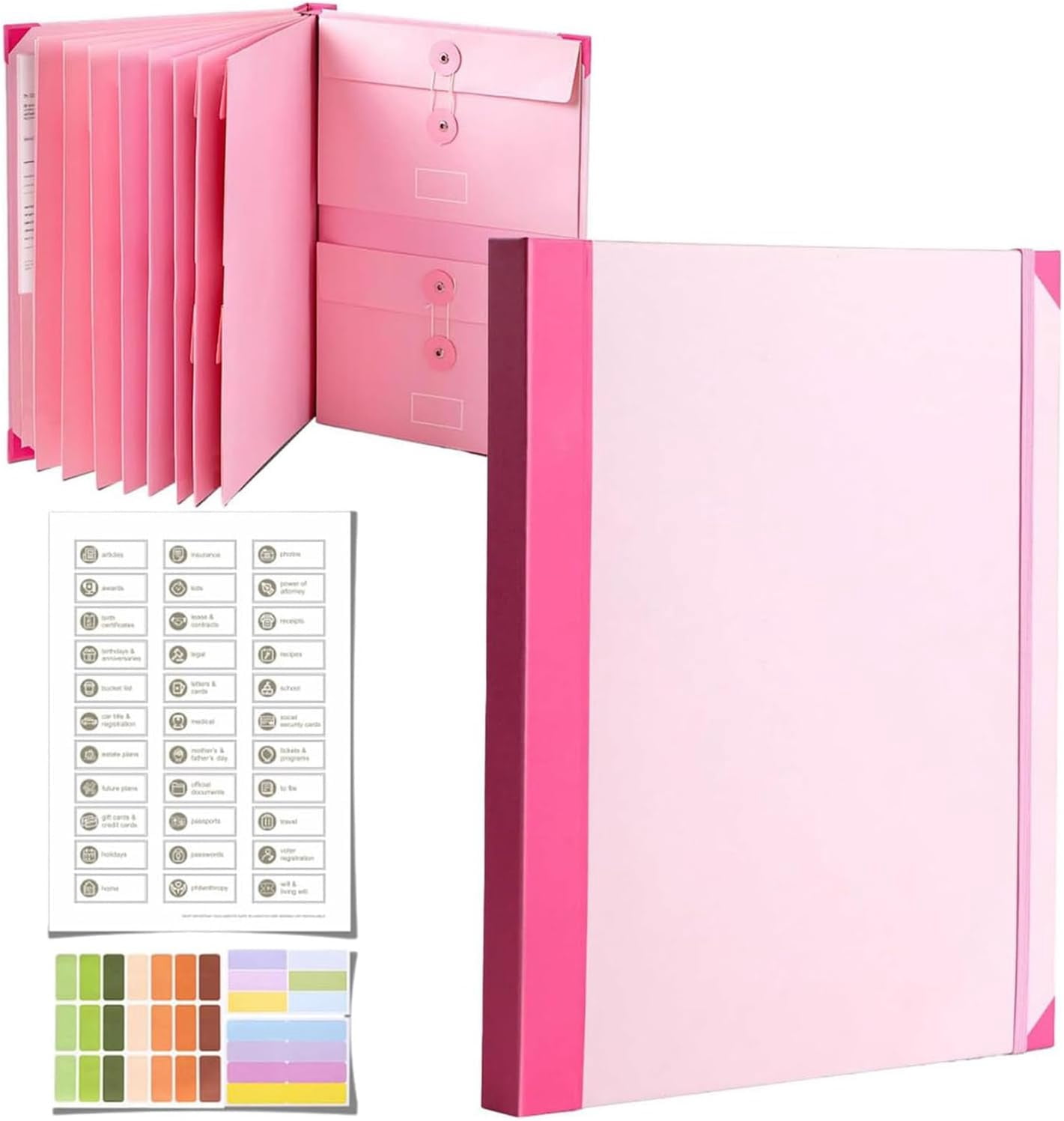 Accordion File Organizer Manila Pocket Document Folder, Portable Multi ...