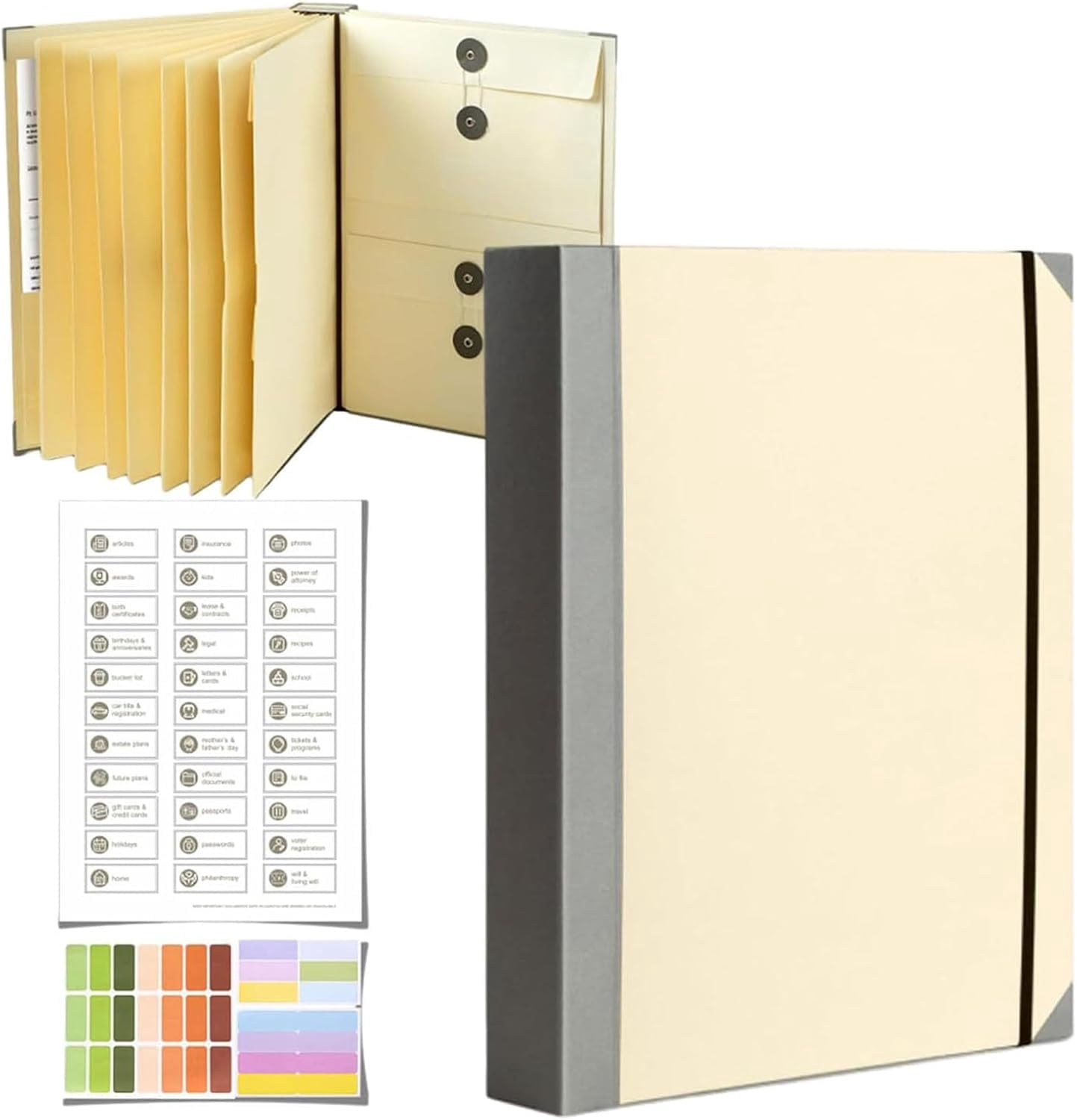 Accordion File Organizer Manila Pocket Document Folder, Portable Multi ...