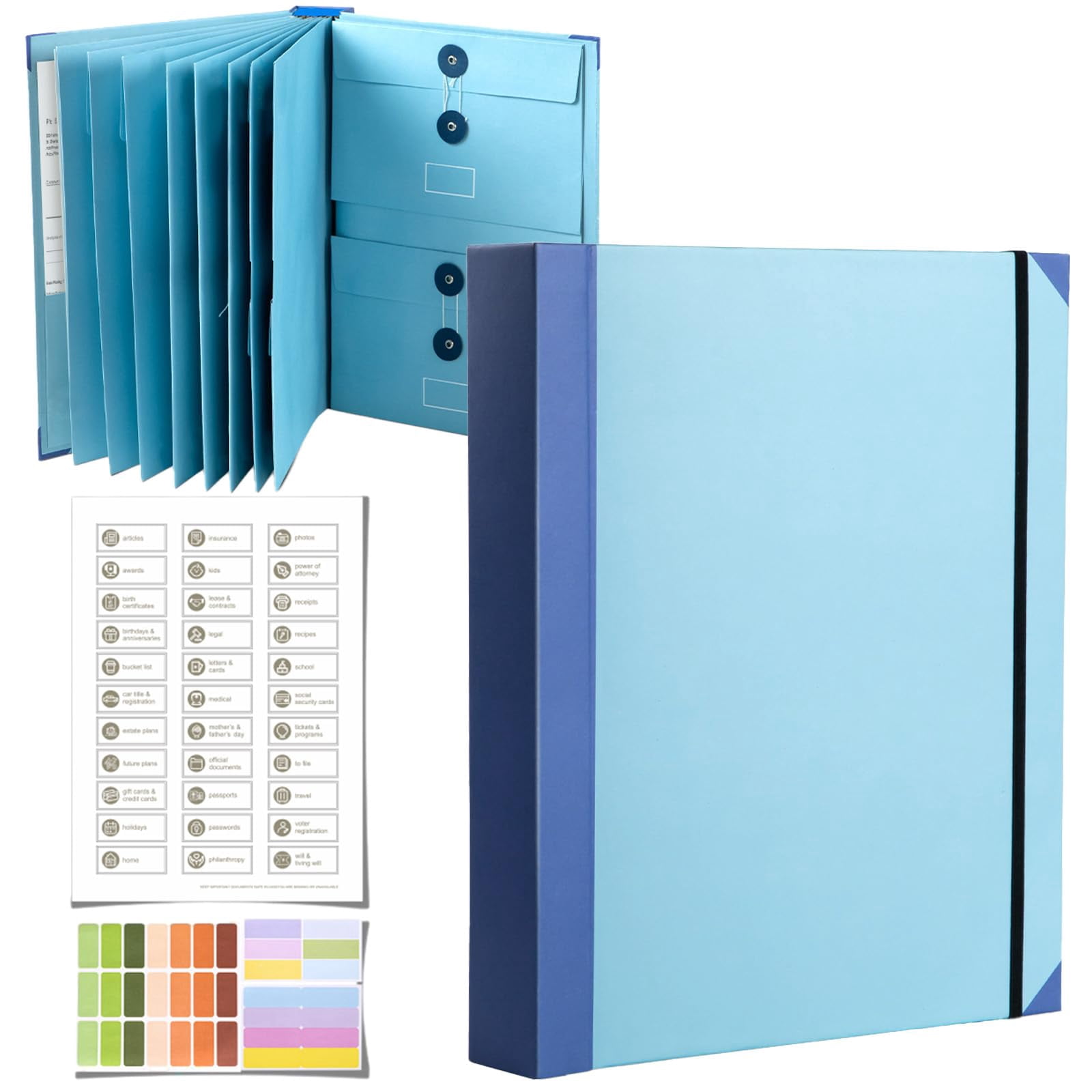 Accordion File Organizer Manila Pocket Document Folder, Portable Multi ...