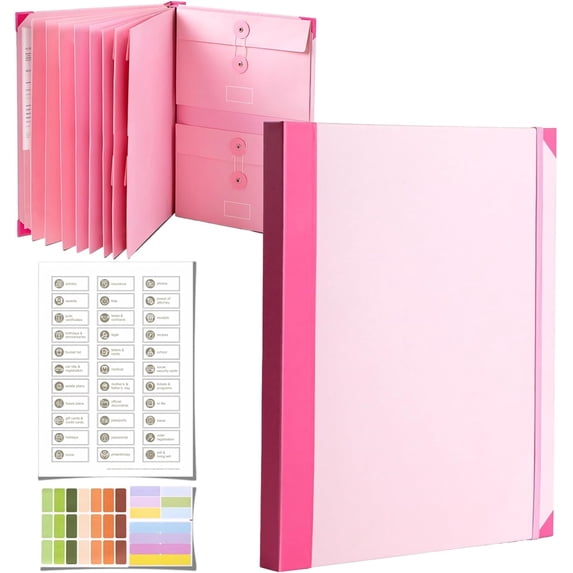 Accordion File Organizer – Portable Manila Pocket Folder with Multiple ...