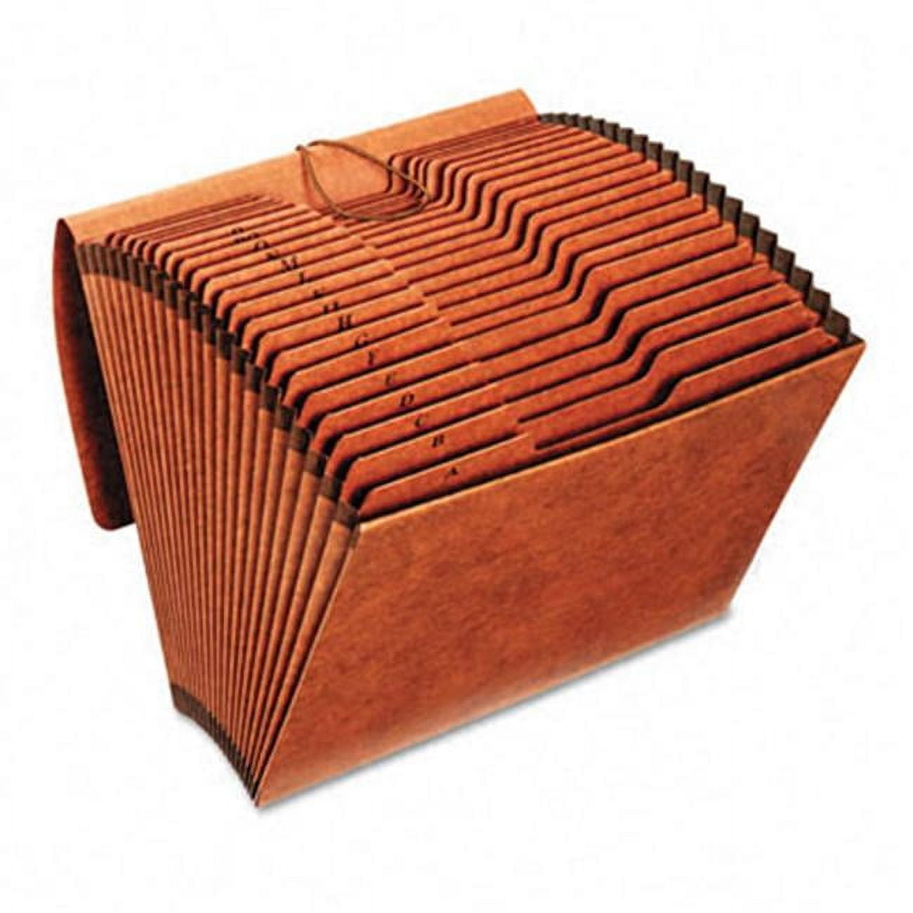 Accordion Files with Flap 21 Pockets 1/3 Tab Letha Tone Letter Brown ...