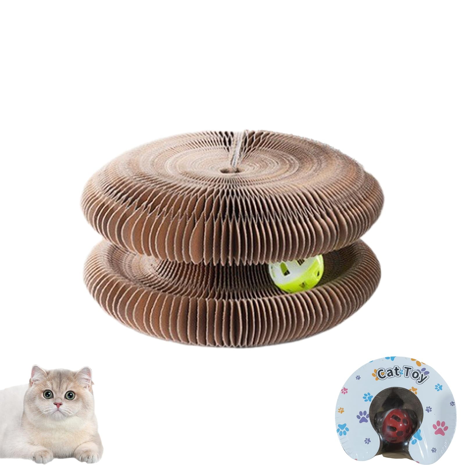 Accordion Physical Exercise for Indoor Cat, Interactive Foldable Cats ...