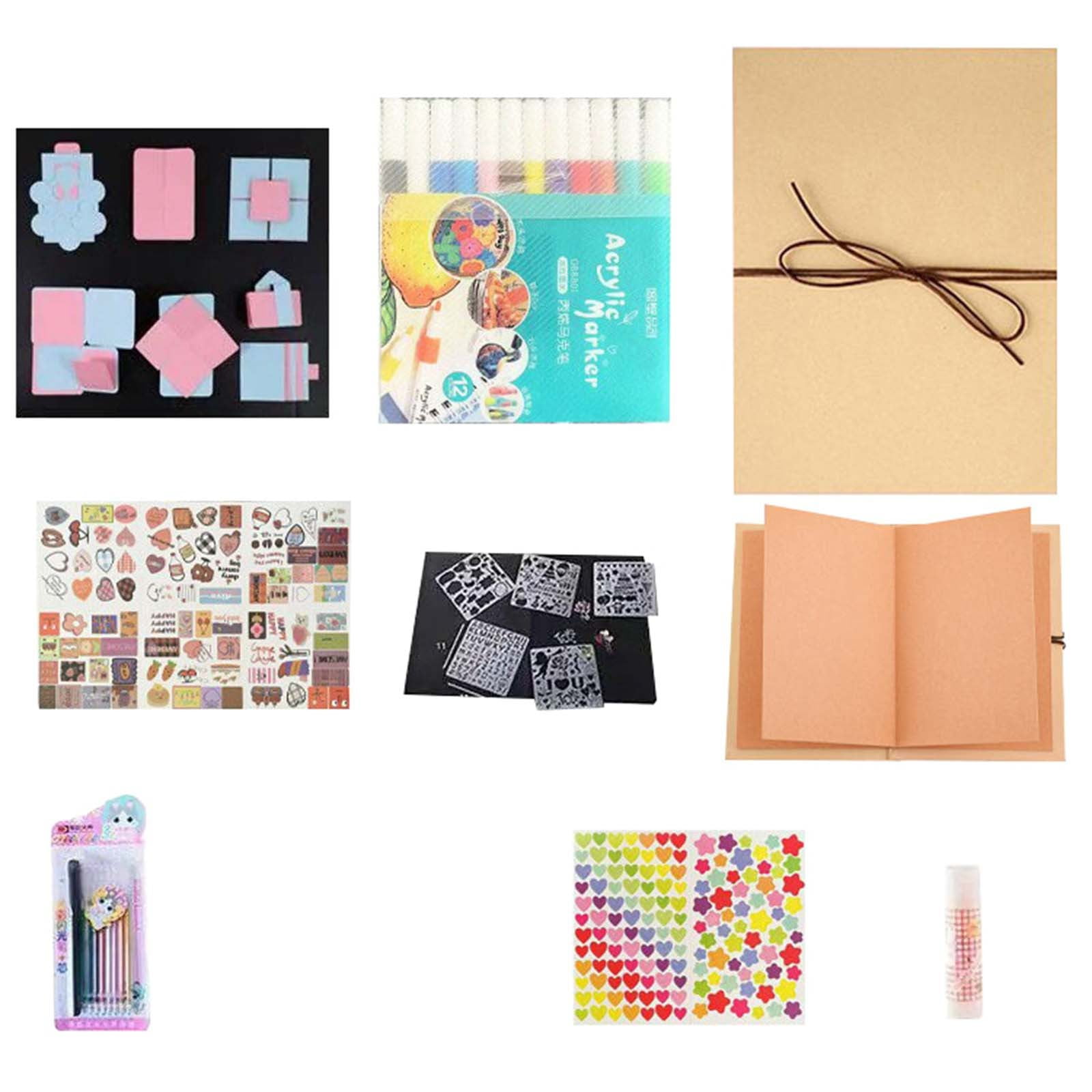 Accordion Scrapbook Album - Hardcover Kraft Paper, Stretchable Folding ...