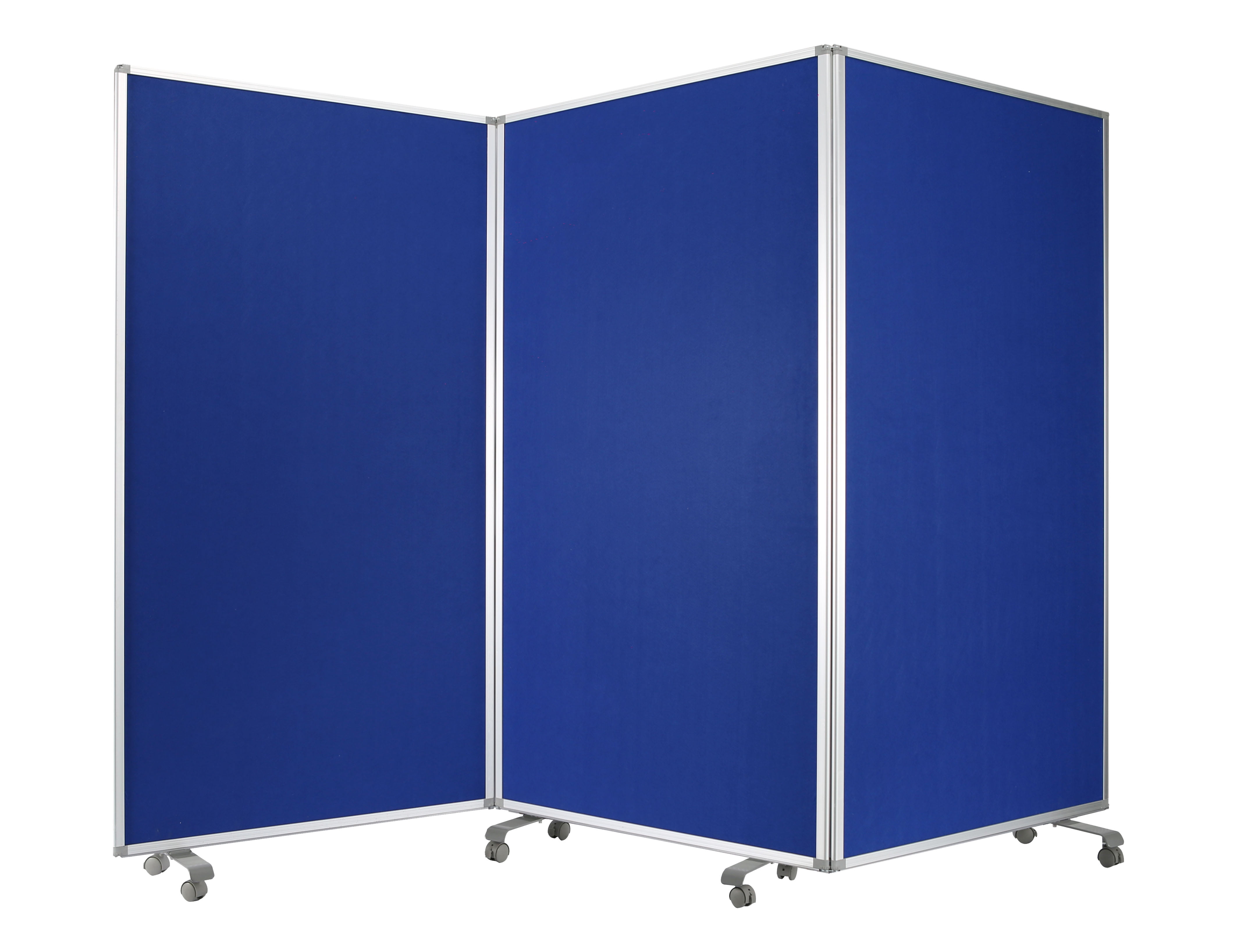 Accordion Style Fabric Upholstered 3 Panel Room Divider Blue and Gray ...