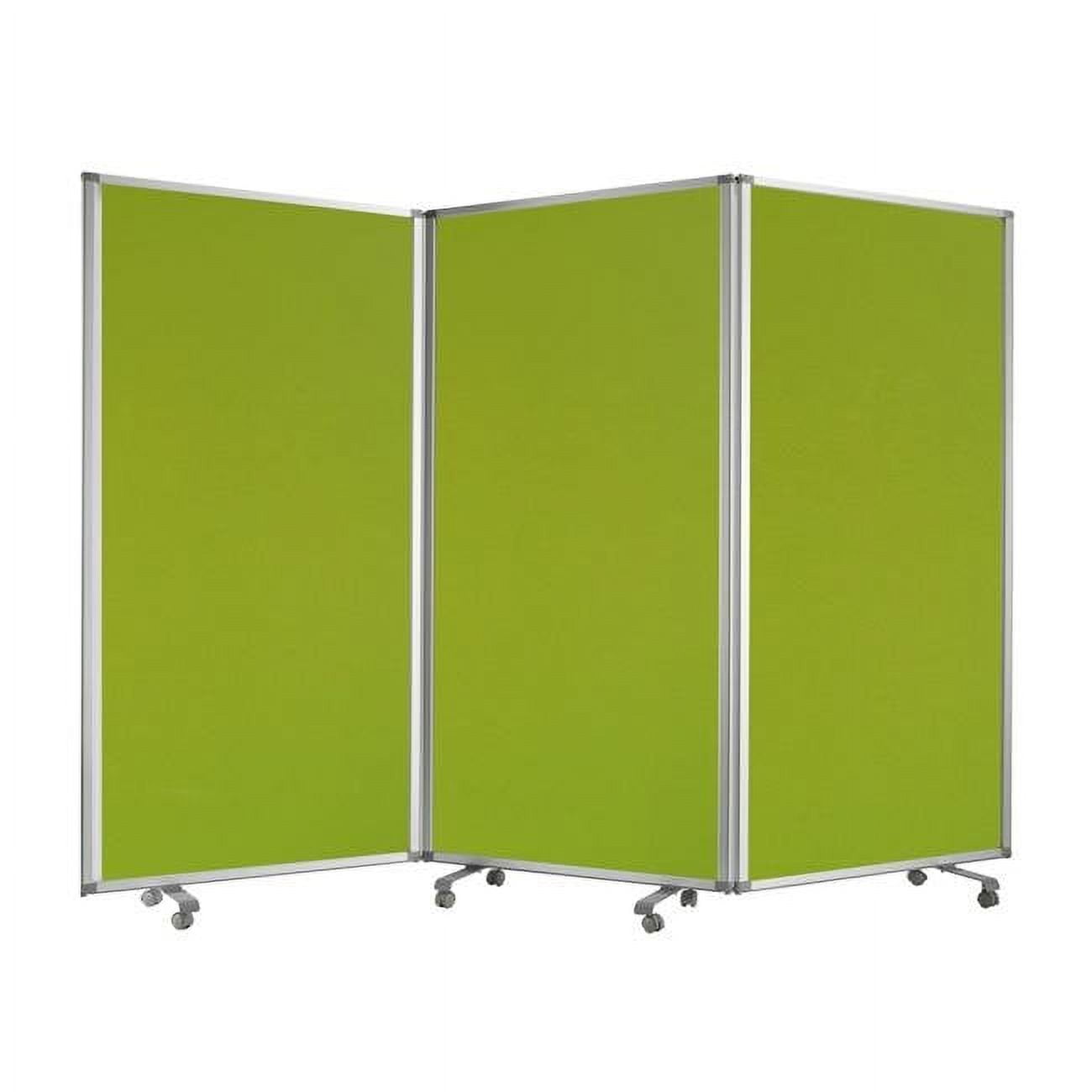 Accordion Style Fabric Upholstered 3 Panel Room Divider, Green & Gray ...