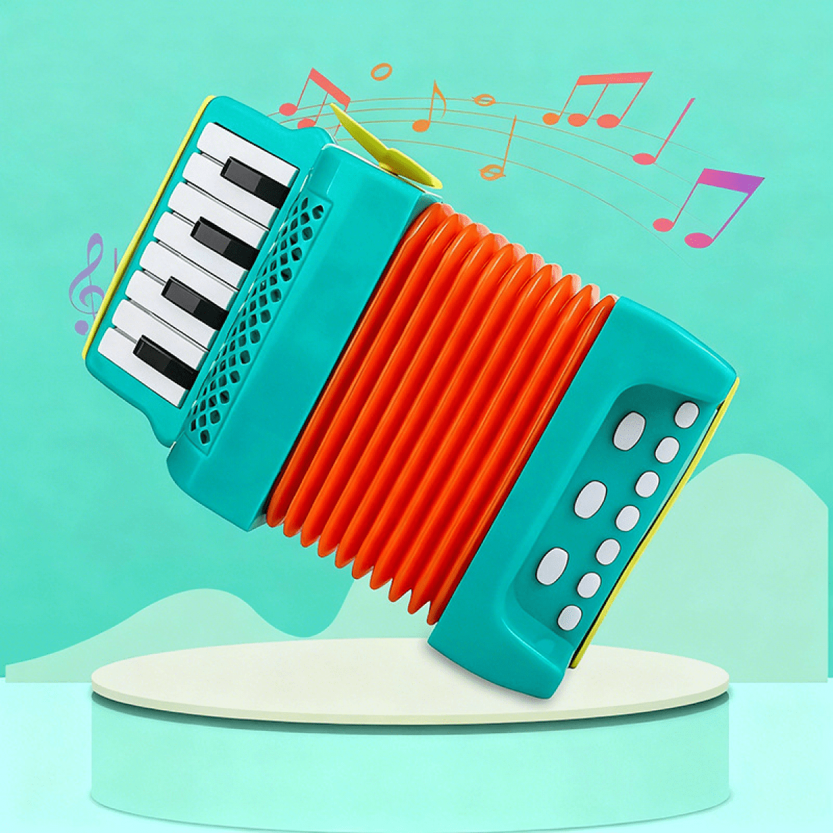 Accordion Toys for Kids, Mini Accordion with 10 Keys Buttons Musical ...