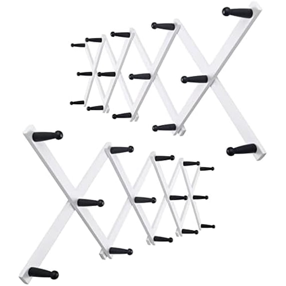 Accordion Wall Hanger,Expandable Wooden Hat Rack for Wall Mounted Coat ...