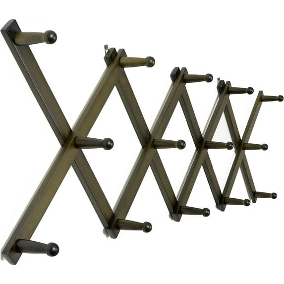 Accordion Wall Hanger,Expandable Wooden Hat Rack for Wall Mounted Coat ...