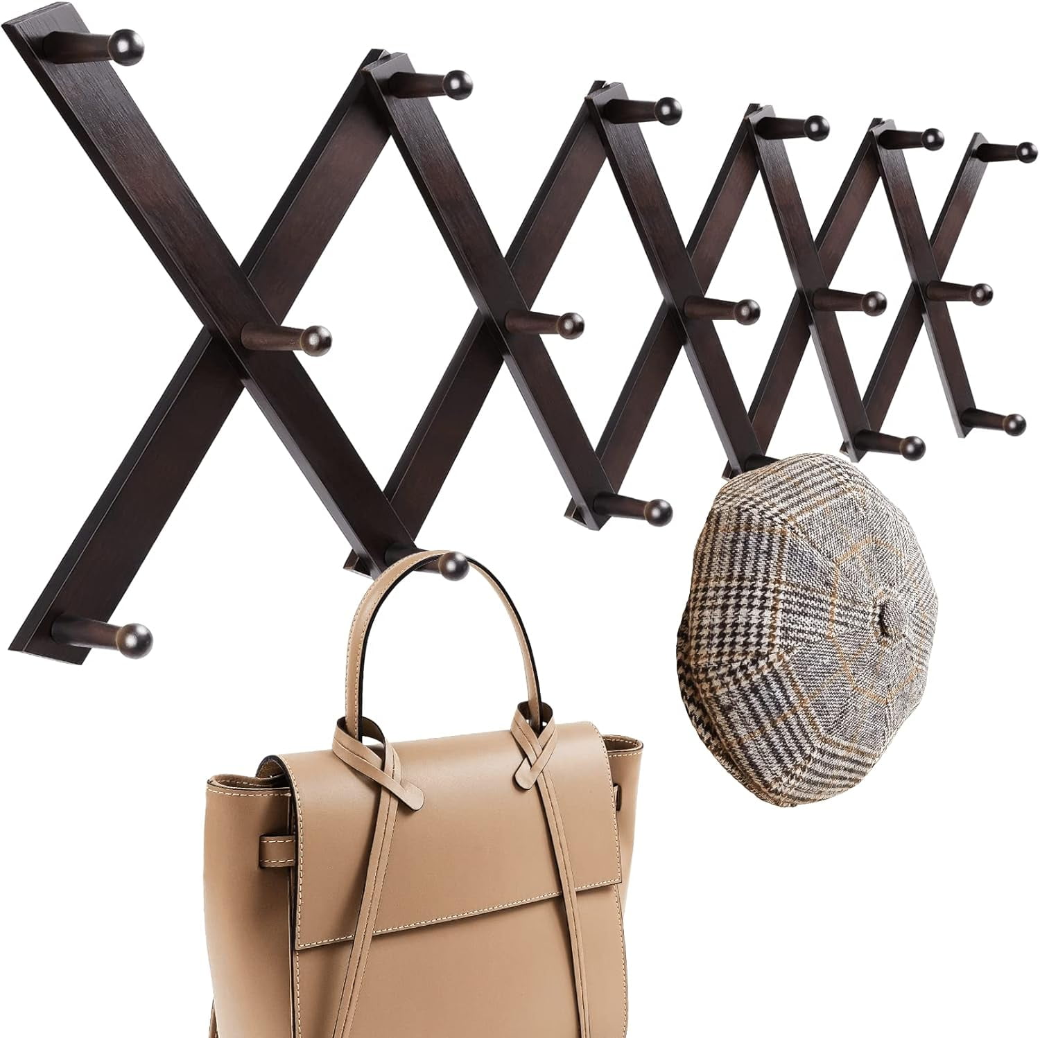 Accordion Wall Hanger, Hat Hangers Wall Mounted, Wood Accordian Coat ...