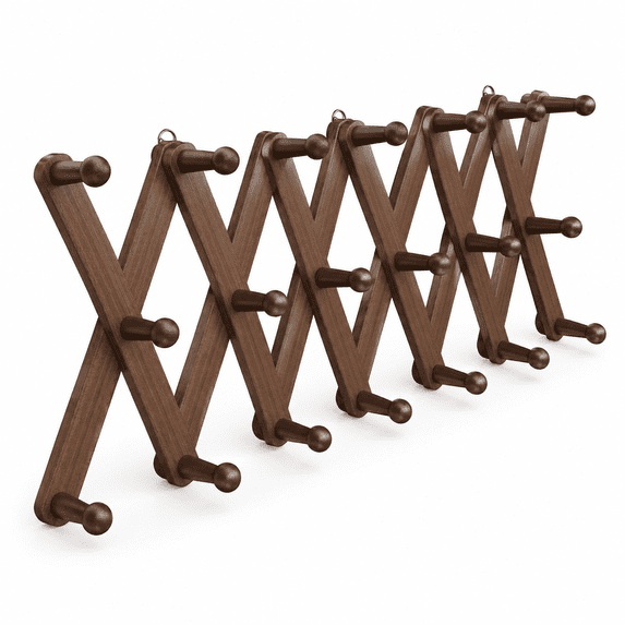 Accordion Wall Hanger Hat Rack For With 20 Coat Hooks Expandable ...