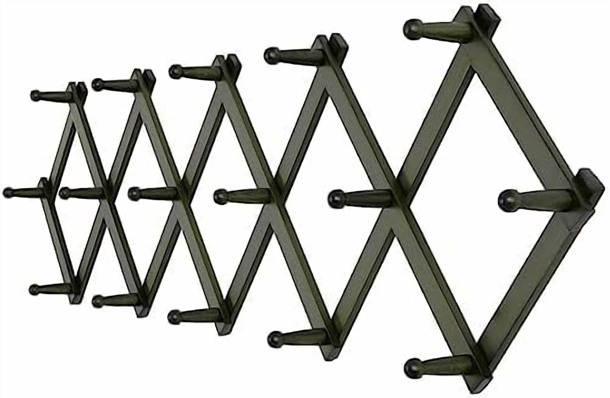 Accordion Wall Hanger with 16 Hooks, Modern Expandable Coat Rack Hat ...