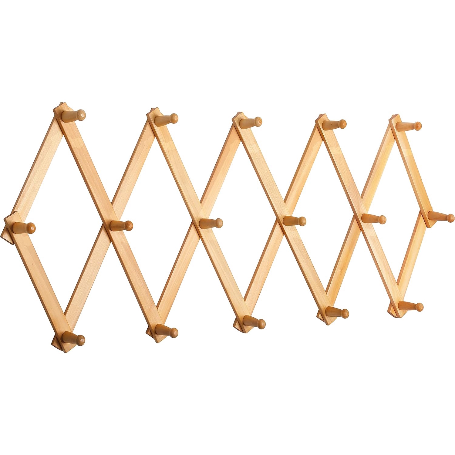 Accordion Wall Hanger with 16 Hooks, Modern Expandable Coat Rack Hat ...