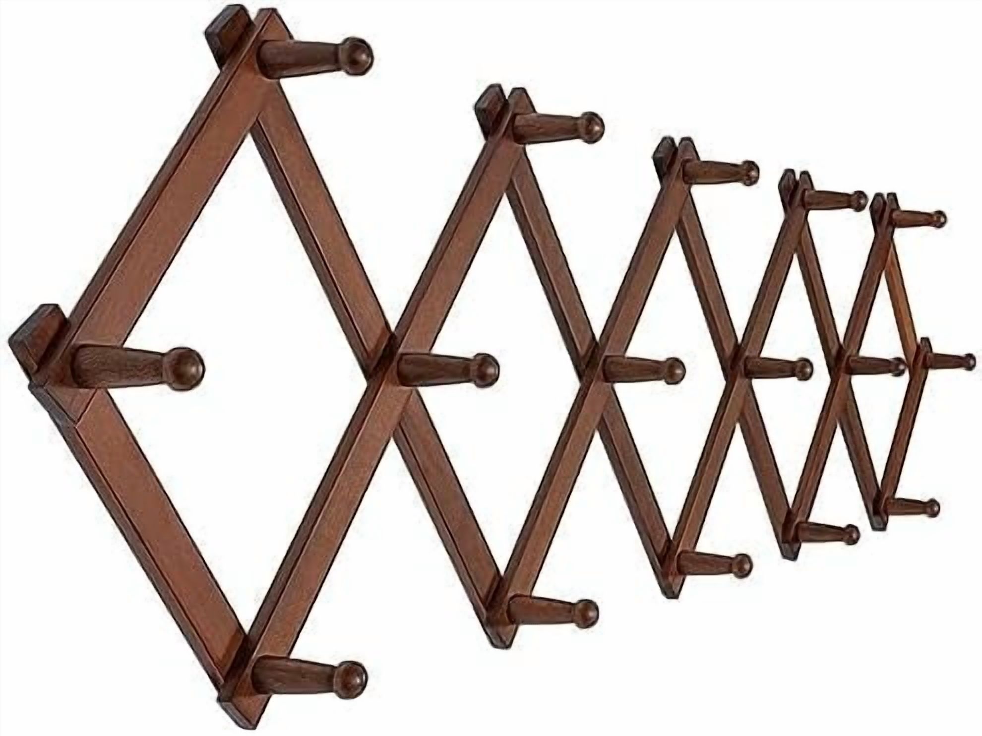 Accordion Wall Hanger with 16 Hooks, Modern Expandable Coat Rack Hat ...