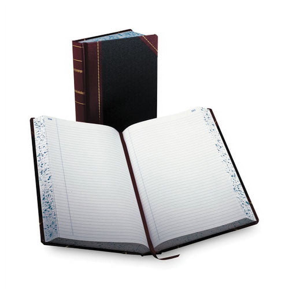 "Account Record Book, Record-Style Rule, Black/red/gold Cover, 13.75 X ...