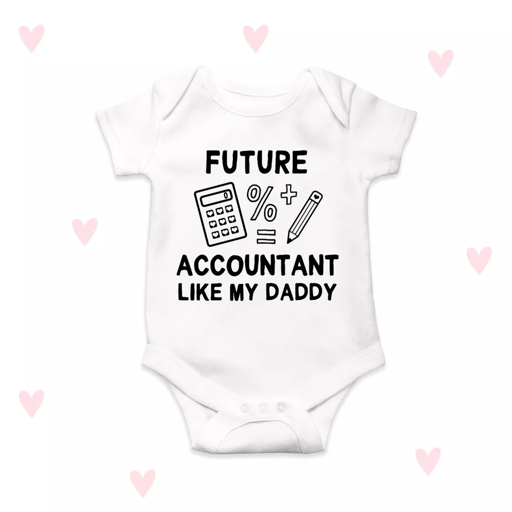 Accountant Baby Grow Daddy Mini Me Future Job Funny Baby Shower Gifts ...