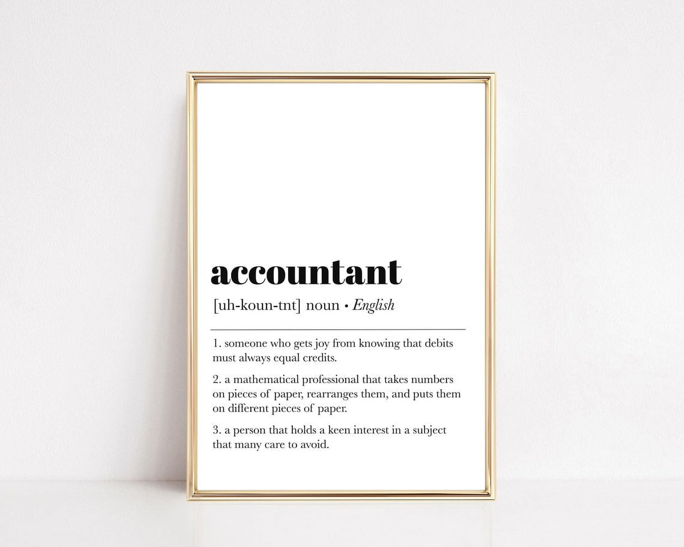 Accountant Definition Print Accountant Office Wall Art Funny Gift For ...