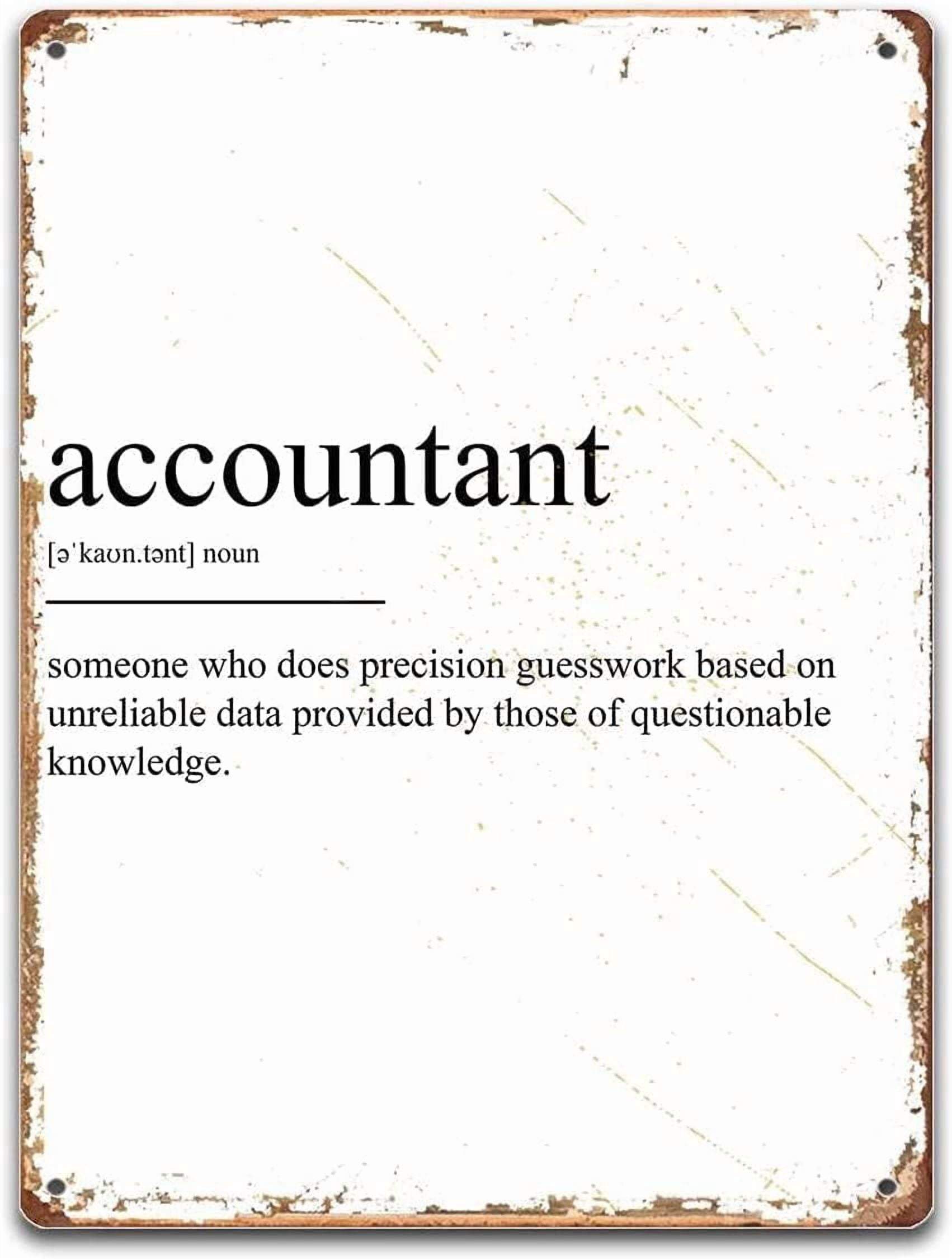 Accountant Definition Print Retro Vintage Metal Tin Sign Wall Decor for ...